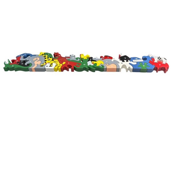 PARAGON | Toys | The Paragon Group Wooden Interlock Animal Alphabet ...